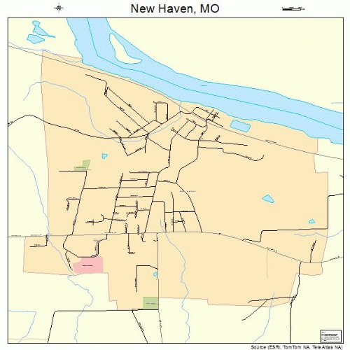 Large Street & Road Map of New Haven, Missouri MO - Printed poster size ...