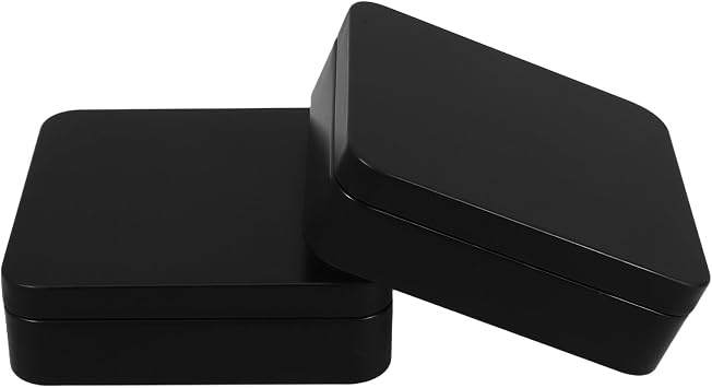 Amazon.com: ifundom 2pcs Small Metal Tin Box with Lid 110x110x33mm ...