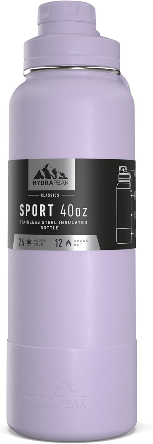 Amazon.com: Hydrapeak 40oz Sport Insulated Water Bottle with Chug Lid ...