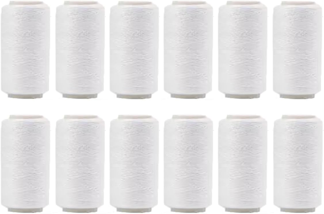 12 SPOOLS of 600 Yards Polyester Sewing Thread for Sewing Machine All ...