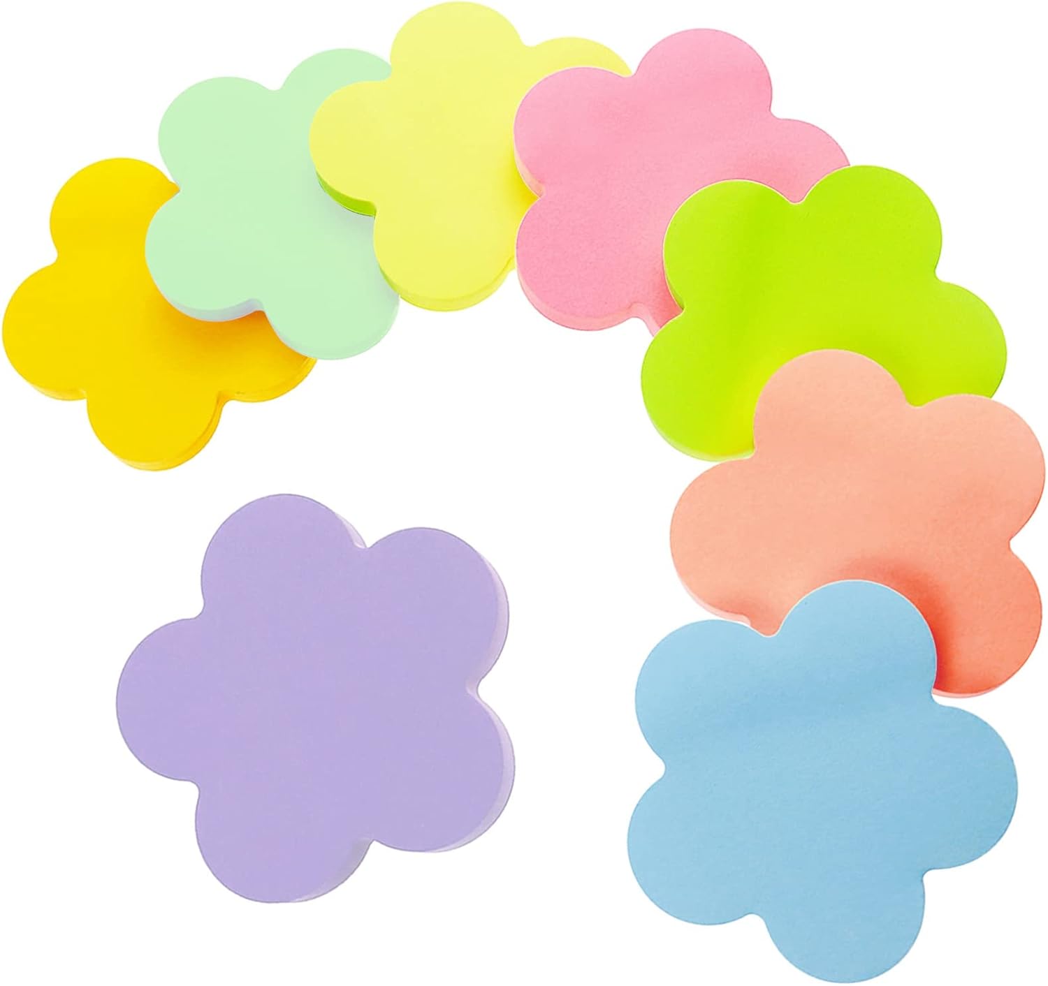 Flower Shape Sticky Notes - 8 Colours, 560 Sheets/pad, 70 x 70 mm ...