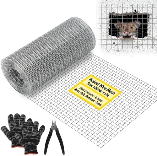 COZCLAM 100mm x 6m Rodent Mesh, Galvanised Wire Mesh with Gloves and ...