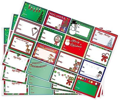 Hianjoo 112 PCS Christmas Sticker Labels, Christmas Self Adhesive ...