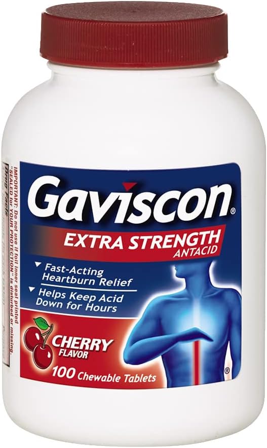 Amazon.com: Gaviscon Extra Strength Cherry Chewable Tablet For Fast ...