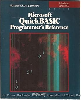 Amazon.com: Microsoft Quickbasic Programmer's Reference/Introduces Version 4.5: 9780672227004 ...