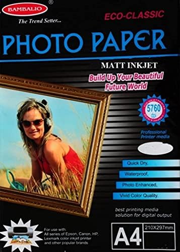 Bambalio BMP 100-100 (E) Matt Coated Photo Paper, A4 Size, 100GSM ...
