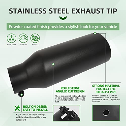 Snapklik.com : AUTOPTIM 2.5 Inch Inlet Exhaust Tip - 2.5 X 4 X 12 ...