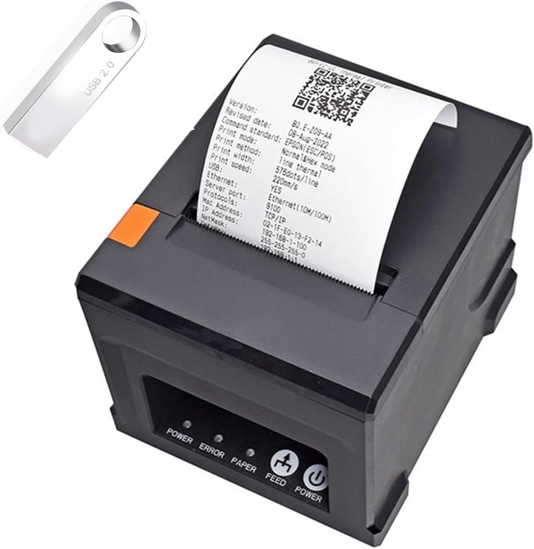 Amazon.com: 80mm Thermal Receipt Printer with Auto Cutter Support Cash ...
