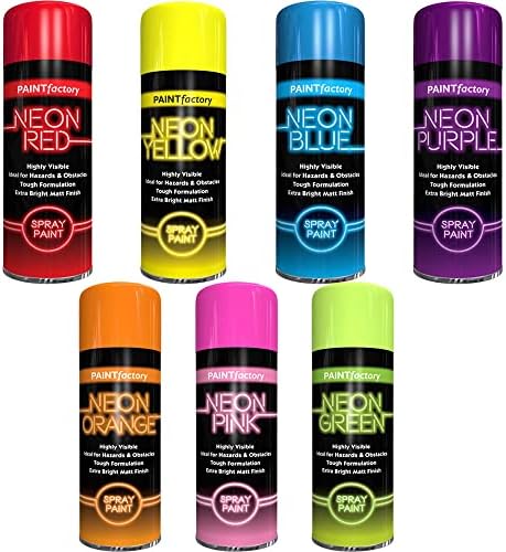 Classic Signature 7 x Fluorescent Bright Neon Spray Paint Multipurpose ...