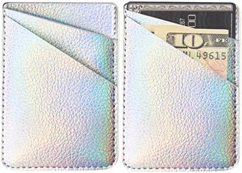 Amazon.com: uCOLOR 2Pack Phone Card Holder, Leather Wallet with Sticky ...