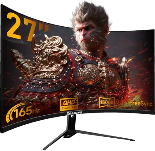 Amazon.com: KOORUI 27 inch Curved Gaming Monitor, QHD (2560 x 1440 ...