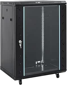 vidaXL 15U Network Cabinet Server Rack - Cold-Rolled Steel, Lockable ...