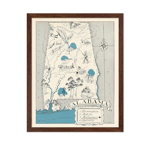 Amazon.com: Monem Art Vintage Poster - Retro Alabama Print - Alabama ...