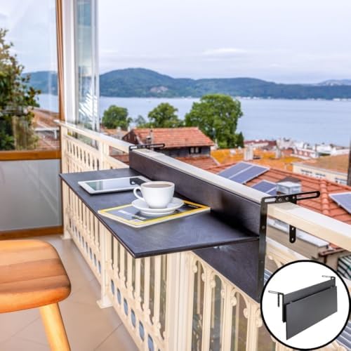 Balcony Railing Table Outdoor Hanging Folding Balcony Bar Table for ...