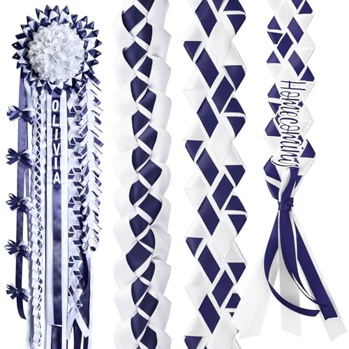 Amazon.com: Yinkin 3 Pcs Homecoming Mum Braid 30 Inches Silk Homecoming ...
