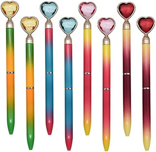 Amazon.com : Maydahui 12 PCS Colorful Heart Shaped Ballpoint Pens ...