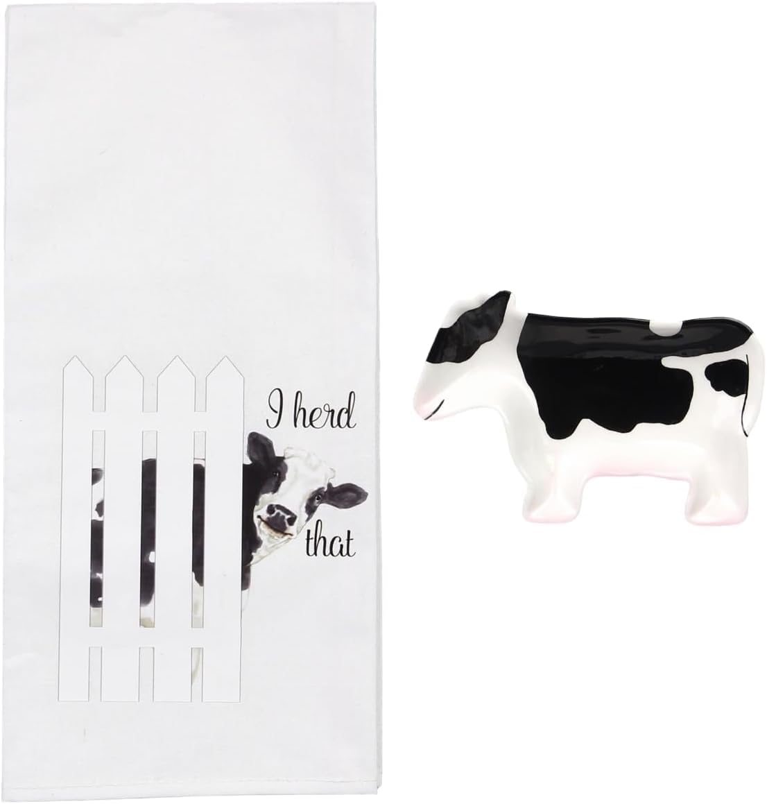 Amazon.com: Freedom Farms Farmhouse Cow 100% Cotton Kitchen Towel ...