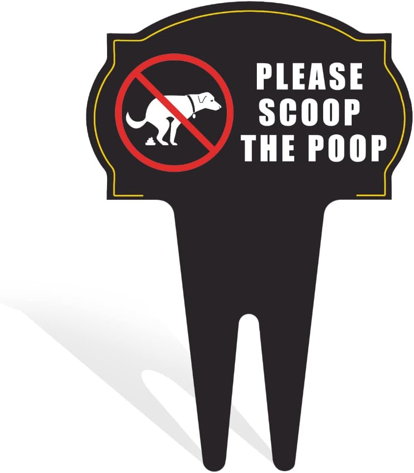 Amazon.com : Please Scoop The Poop Yard Sign - No Pooping On Lawn Signs ...