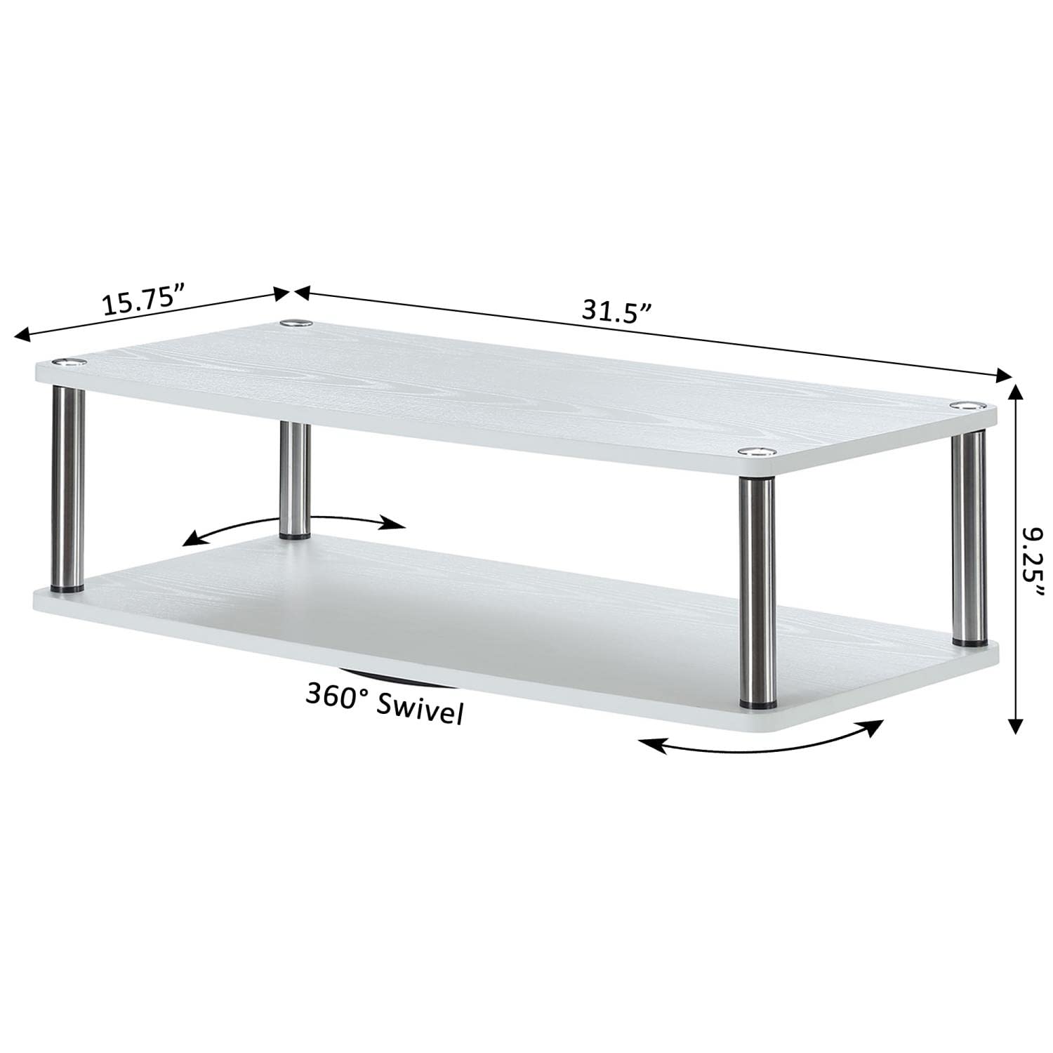 Snapklik.com : Convenience Concepts Designs2Go XL 37 Inch Double Tier ...