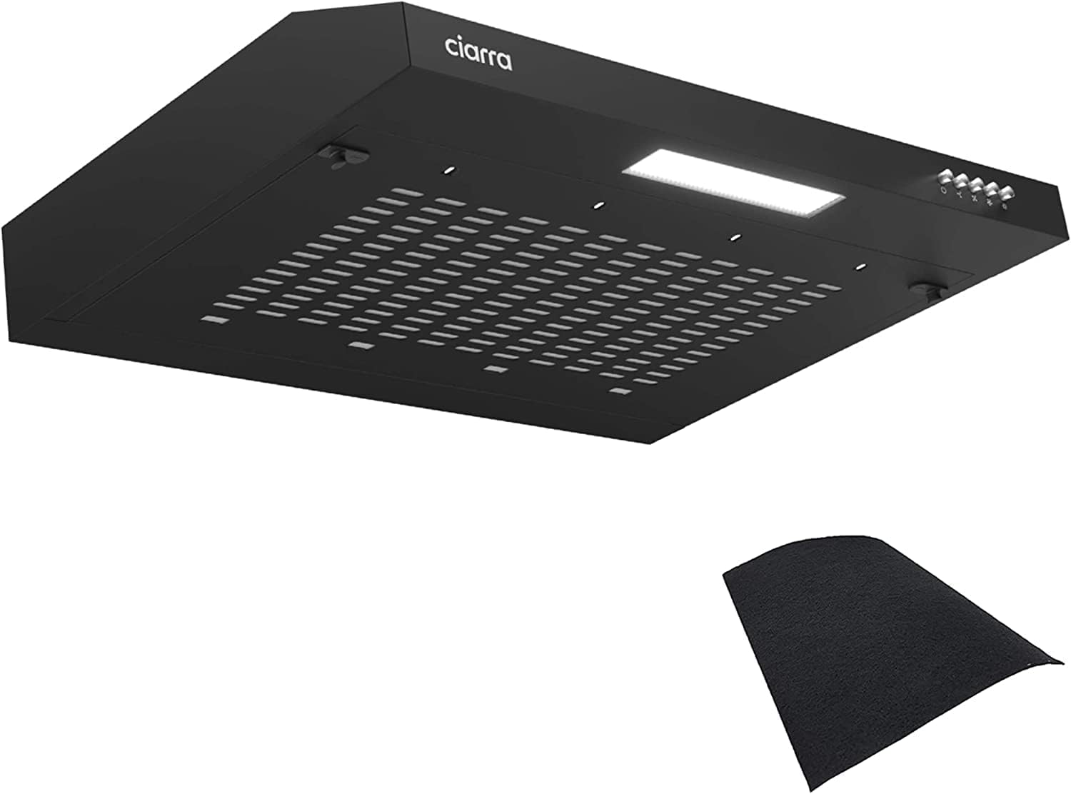 Ciarra 60Cm Black Visor Cooker Hood 600Mm Wall Mounted Kitchen ...