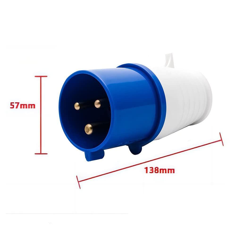 Snapklik.com : Blue Industrial Socket & 32A 220v IP44 3 Pin Industrial ...