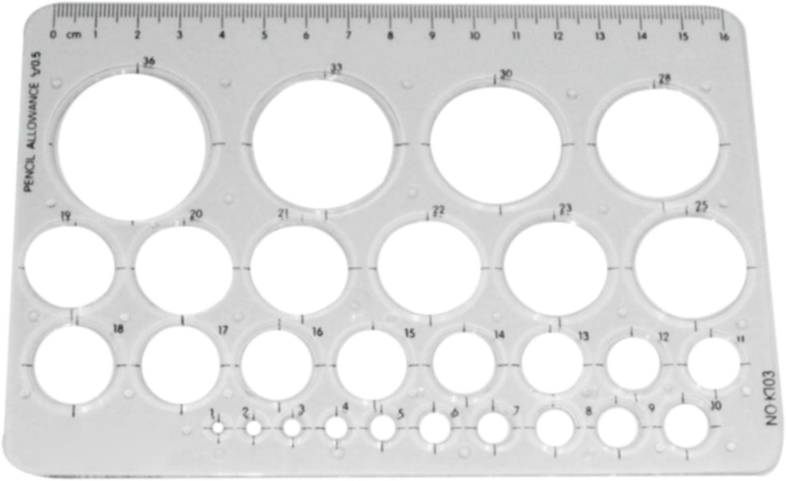 Circle Stencil Template, Transparent Plastic Circular Stencils with 36 Circles, Measuring ...