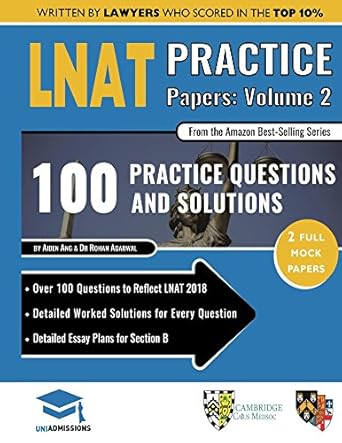 Amazon.com: LNAT Practice Papers Volume Two: 2 Full Mock Papers, 100 ...