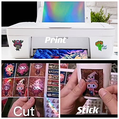 Snapklik.com : 30 Sheets Holographic Printable Sticker Paper 8.25 X 11. ...