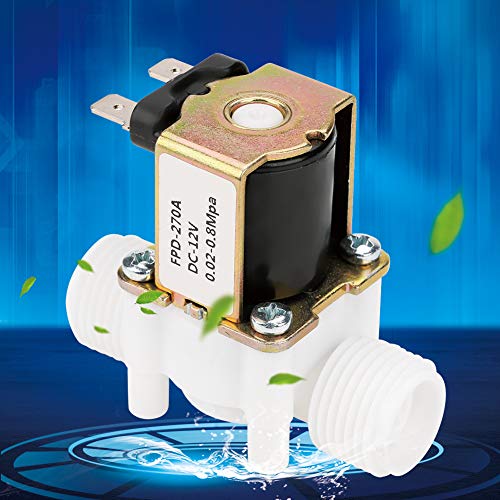 DC 12V G1/2" Solenoid Valve N/C Normally Closed Water Inlet Flow Switch ...