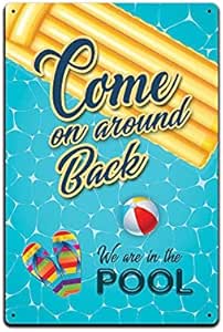 Amazon.com: Retro Tin Sign Swimming Pool These are Perfect for Backyard ...