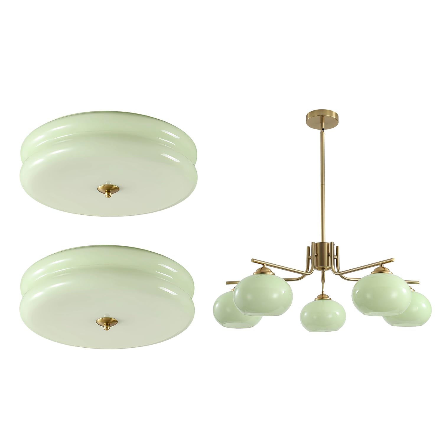 KCO Lighting Mid Century Modern LED Flush Mount Ceiling Light Mint ...