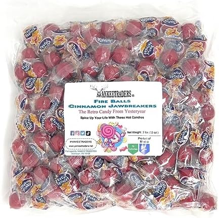 Amazon.com : YANKEETRADERS® Fire Balls Cinnamon Jawbreaker Candy (4 ...