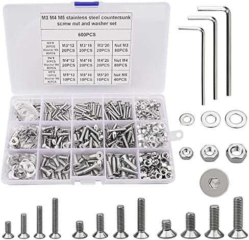 AHC 6mm Countersunk Bolts M6 x 40mm (Including Head) A2 Stainless Steel ...