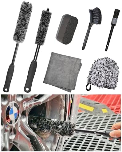 Amazon.com: 7PCS Pro-Grade Wheel Cleaning Kit: Long Handle Soft Wheel ...