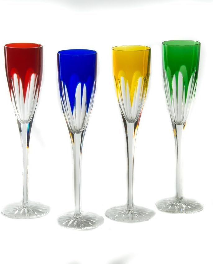 Amazon.com | Alexandra Champagne Flutes Set of 4 Assorted Colors ...