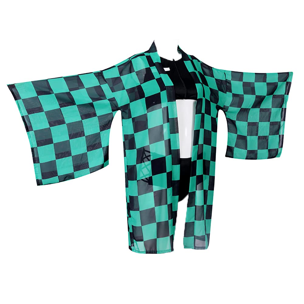 Demon Slayer Kochou Shinobu Cosplay Swimming Suit Chiffon Kimono ...
