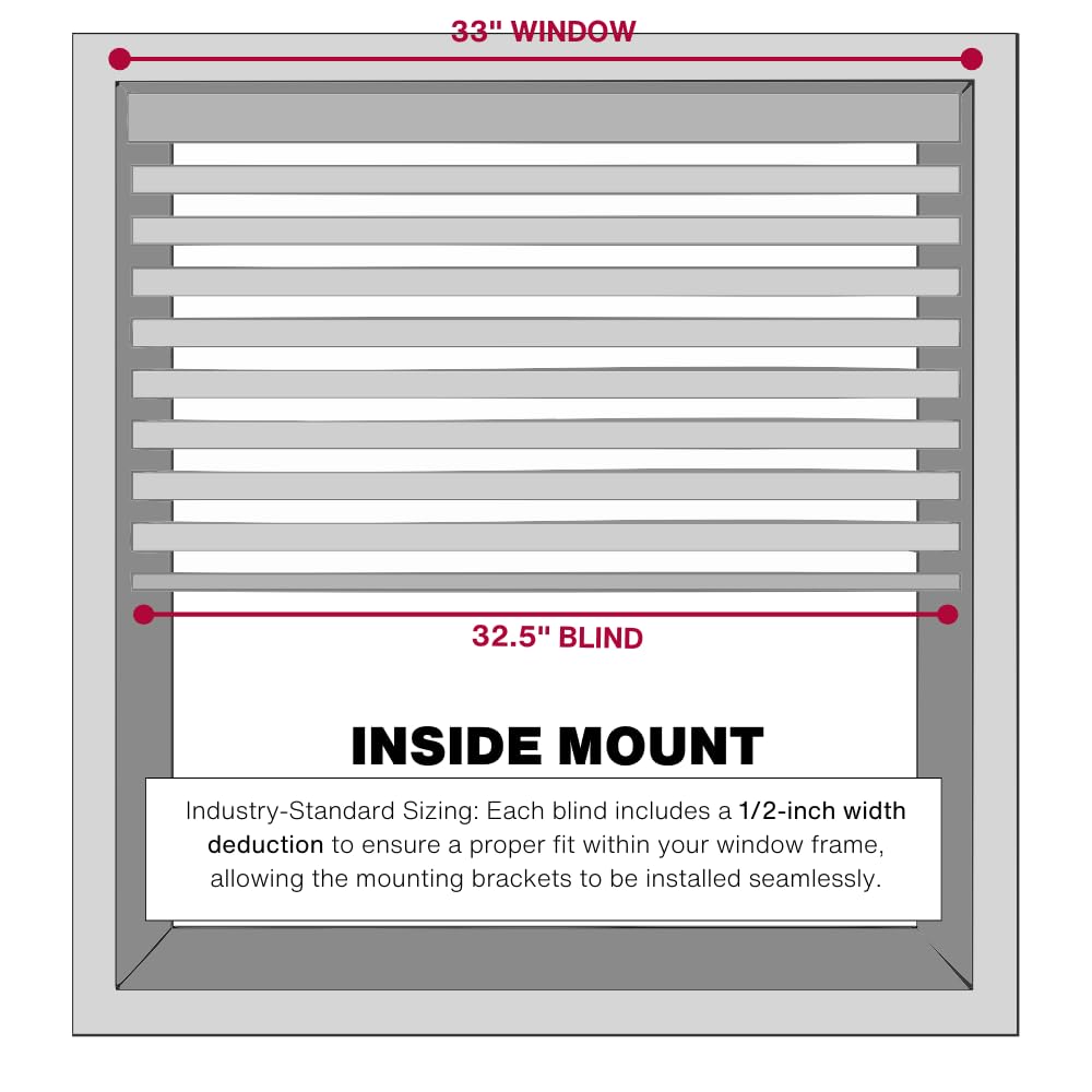 Snapklik.com : Lotus & Windoware Cordless, 2 Inch Faux Wood Blind, 33 ...