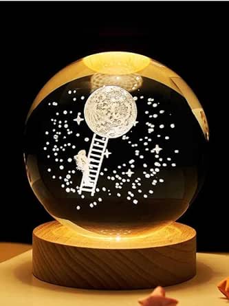 Buy 3D Galaxy Crystal Ball Night Light | Dimmable Engraved LED Glass ...