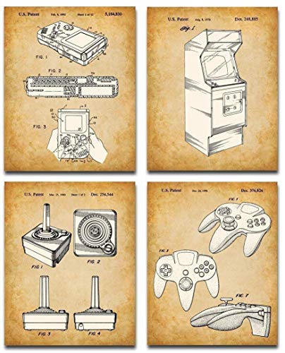 Amazon.com: Original Video Games Patent Art Prints - Classic Gamer Room ...
