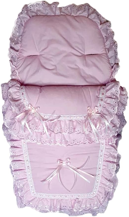 Footmuff/Cosy Toes/Buggy/Pram/Pushchair Liner (Pink and White) : Amazon ...