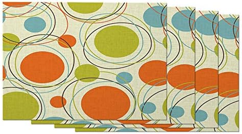 Amazon.com: Mugod 60s Retro Orange Placemats Blue Light Green Repeating ...