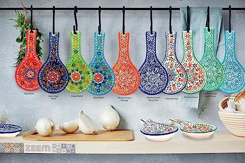 Amazon.com: 17 Color +, Turquoise Ceramic Spoon Rest, Handmade pottery ...