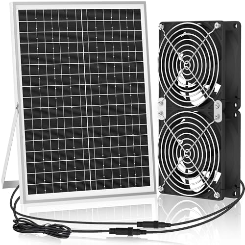 Amazon.com: Solar Powered Fan - 20W Solar Panel, Solar Exhaust Fan Kit ...