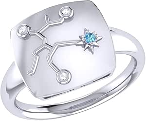 Amazon.com: LuvMyJewelry Sagittarius Archer Design Blue Topaz Gemstone ...