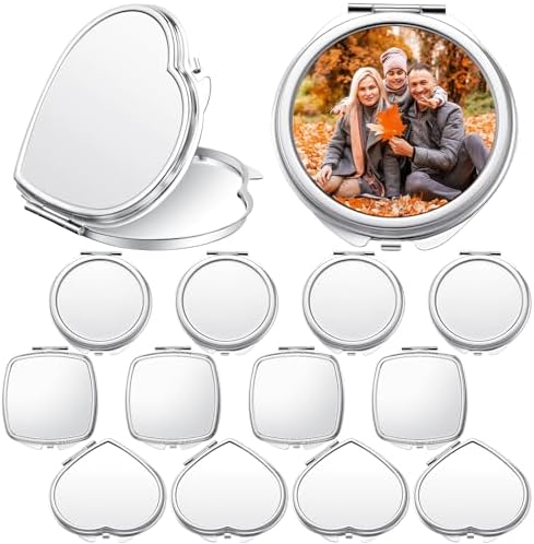 Amazon.com: Jetec 12 Pcs Sublimation Blanks Small Compact Mirror Bulk ...