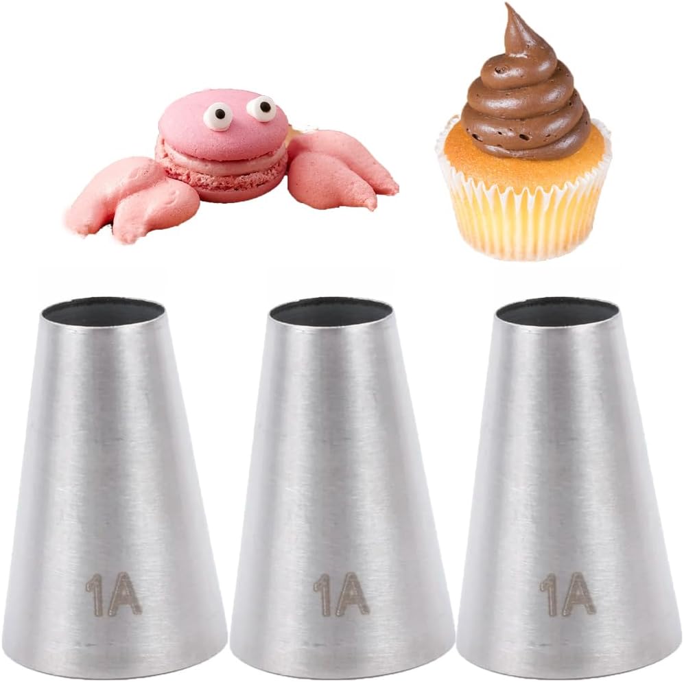 Amazon.com: 1A Piping Tip Set – Large Round Tips for Cake Decorating ...
