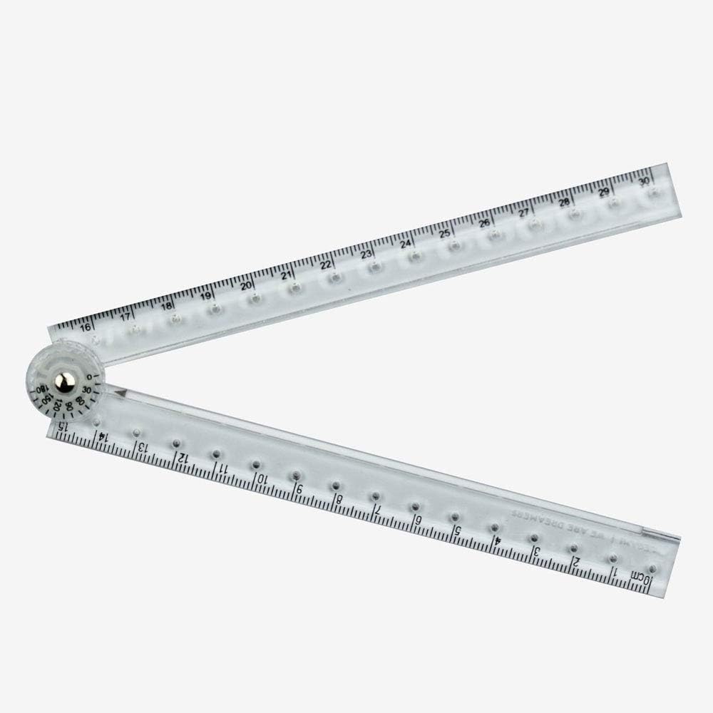 15Cm & 30Cm 2in1 Foldable Scale/Ruler (Pack of 1) Plastic Transparent ...