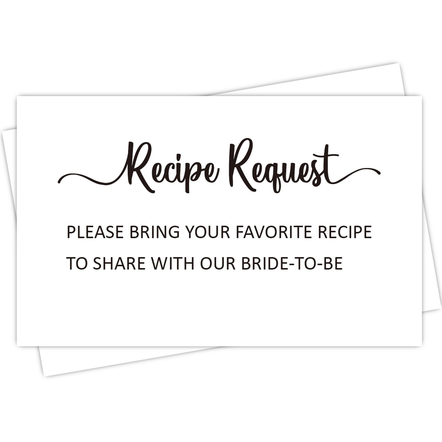 Amazon.com : KONKAVA 50 Bridal Shower Recipe Request Cards, Request a ...