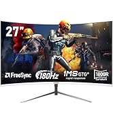 Gawfolk 32 Inch Curved 1800R PC Gaming Monitors 180hz, FHD 1080p 1ms ...