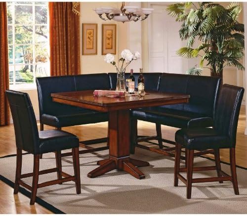 Amazon.com: Steve Silver Plato 6-Piece Counter Height Nook Dining Table ...